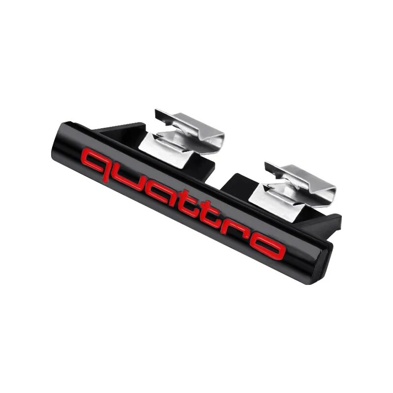 Металлический логотип Quattro, 3 цвета, значок с эмблемой переднего гриля, наклейки для Black Red
