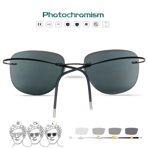 Фотохромные очки Chashma черные -2.00 для мужчин