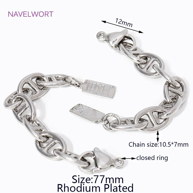 Браслет NAVELWORT, 77 мм, Rhodium Plated
