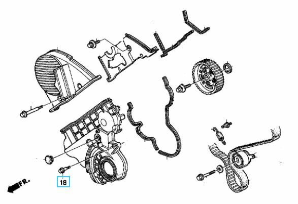 Болт A, крышка ремня распределительного вала (Оригинал)