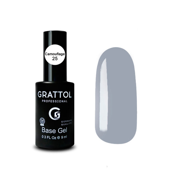 Grattol Rubber Base Camouflage 25 - База для ногтей камуфлирующая, 9 мл