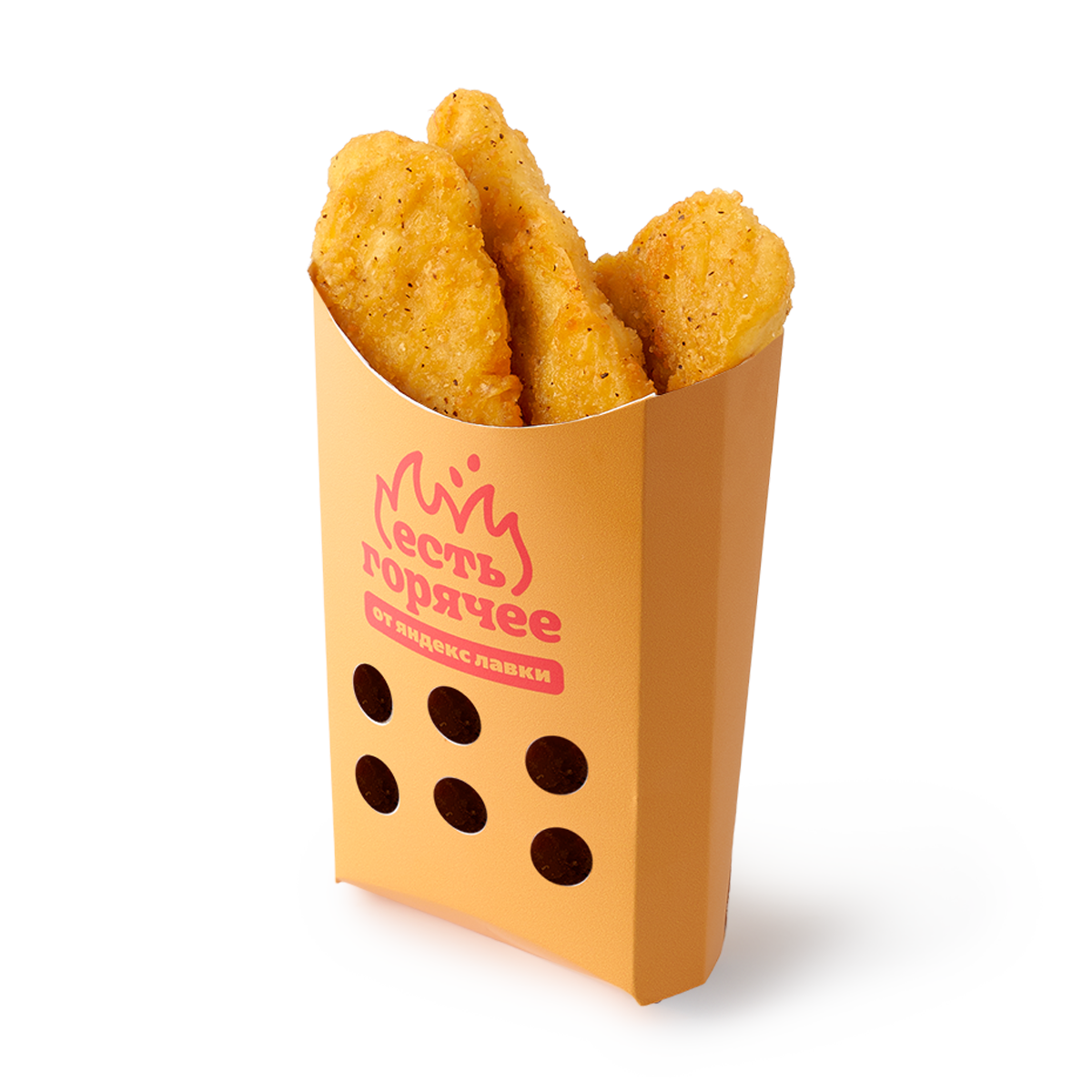 Стрипсы "Есть Горячее", жареные во фритюре, куриное филе, 3 шт