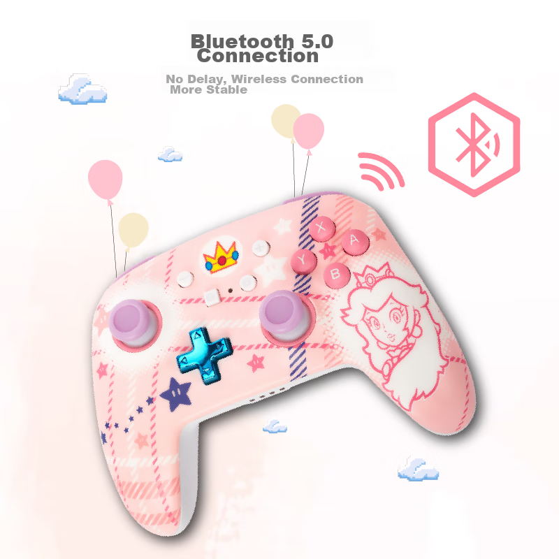 Геймпад PowerA NSGP0255-01 совместимый с Nintendo Switch, princess peach