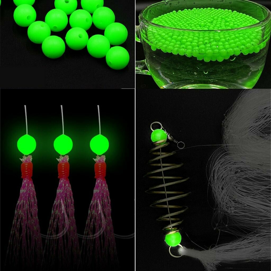 Рыболовные принадлежности, Рыболовные светящиеся бусины-натуральные мягкие-7мм, 1 пакет 1000 штук