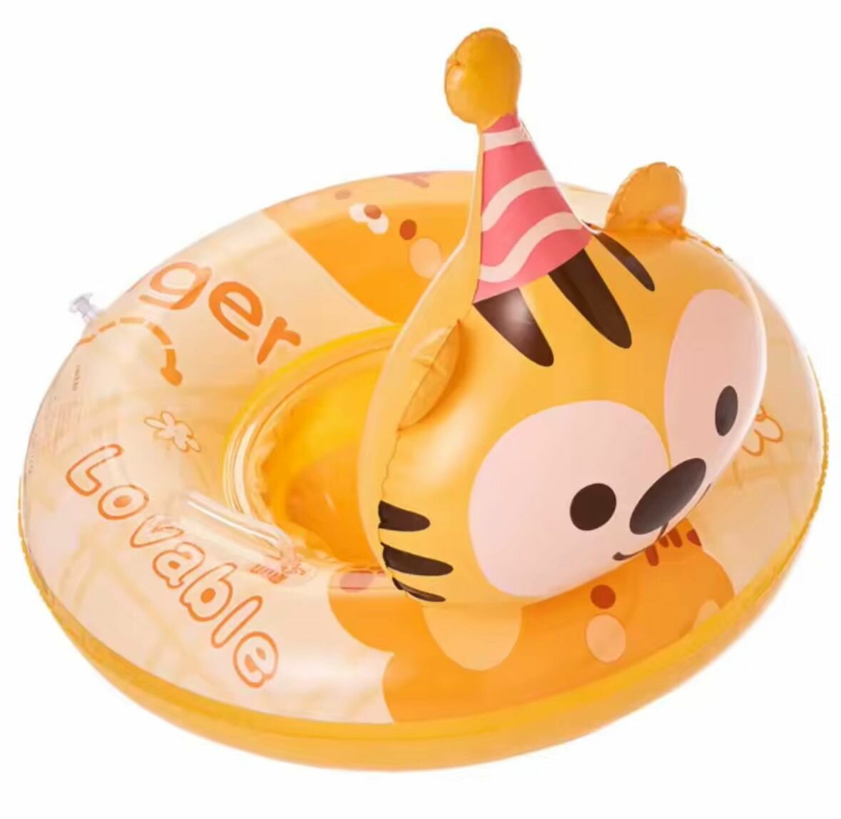 Надувной плавательный круг "Тигр/тигренок в шапочке", с ручками, 60 см