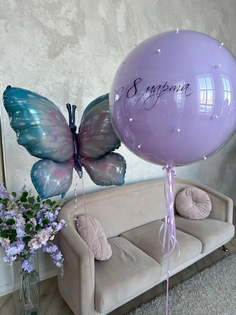 Воздушные шары с гелием, шарики воздушные на 8 марта №2155