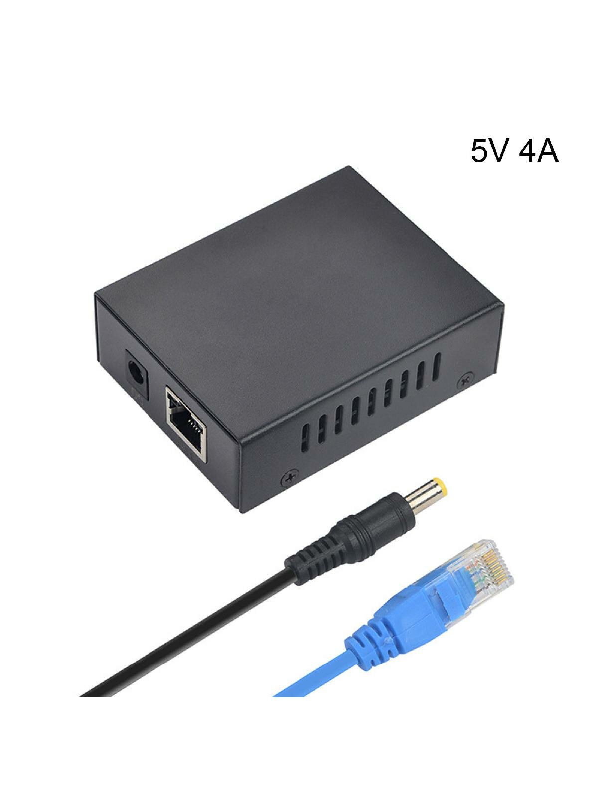 POE Splitter 10/100/1000Mbps, DC48W POE Separator for Security System IP-Camera PoE Amplifier Wall-Mount Metal Box