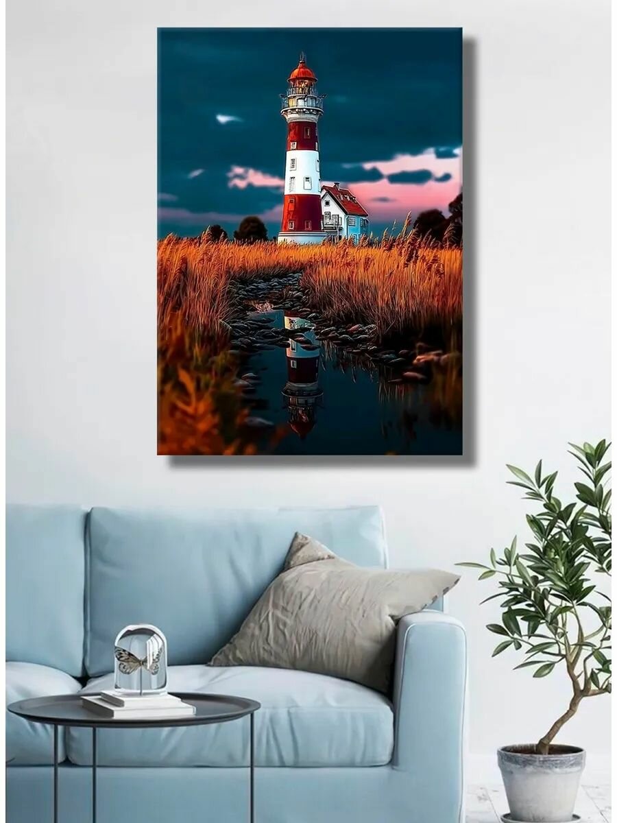 Картина "Уютный берег", на стену для интерьера 50х70см 1шт.