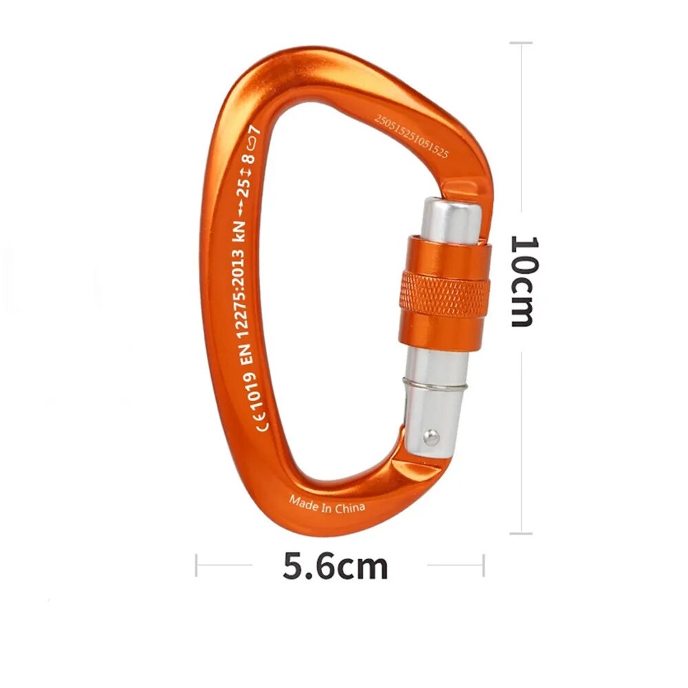 Карабин XINDA D-образный 25kN черный Оранжевый, Orange