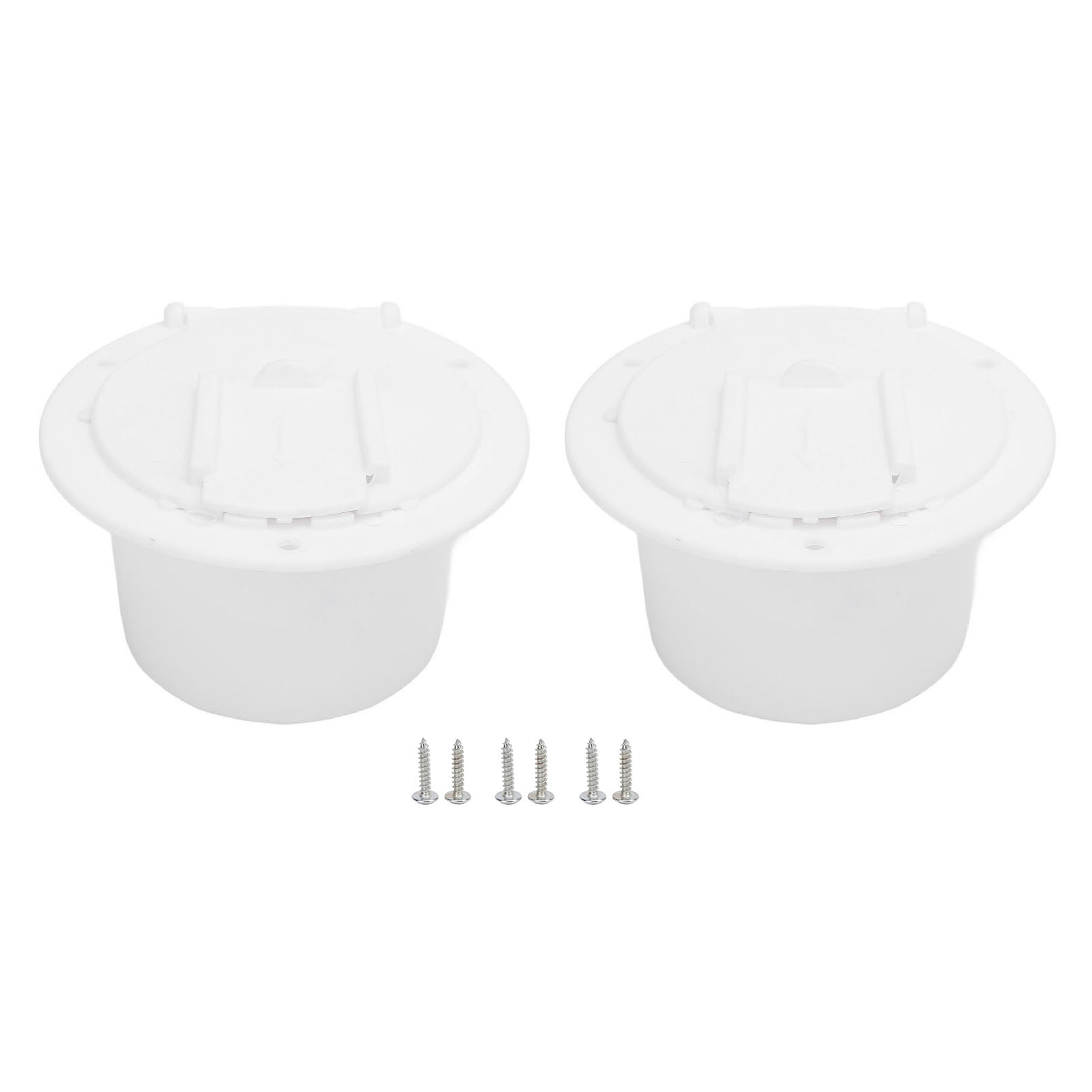 2 комплекта люков для электрических кабелей в автодоме с защелкивающейся крышкой и легко сдвигающейся дверцей, круглое отделение для хранения розетки на 30 А.