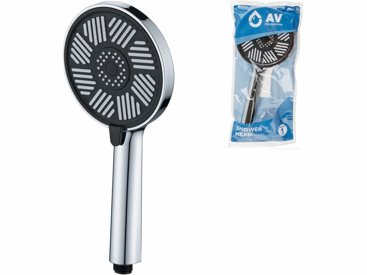 Лейка для душа AV ENGINEERING массажная, с 3 режимами подачи воды, 1/2" (AVSSS-073)