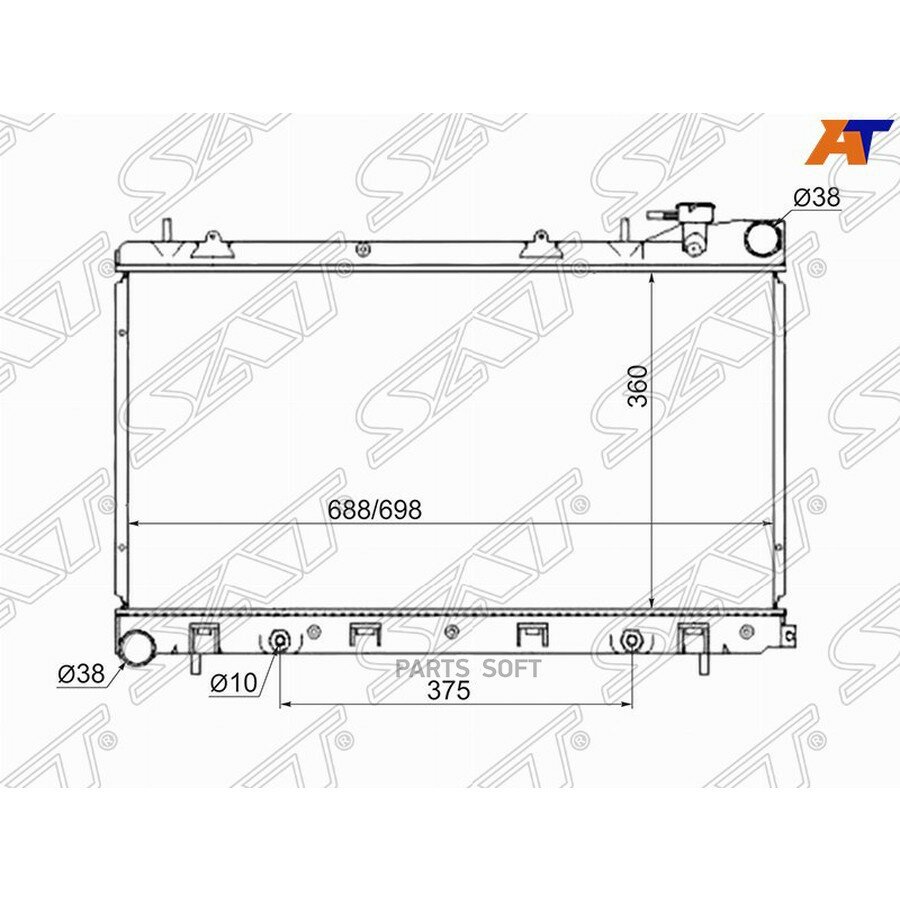 Радиатор Subaru Forester 02-08 / Impreza 00-07 от официального дистрибьютора, SAT, артикул SB0001022R