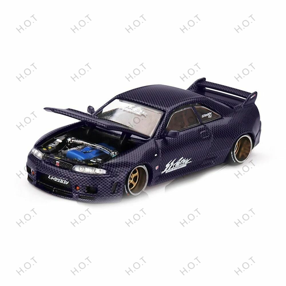 Машинка Mini GT 1/64 Nissan Skyline GT-R R33 Active Carbon R V2 Diecast Scale Model Car