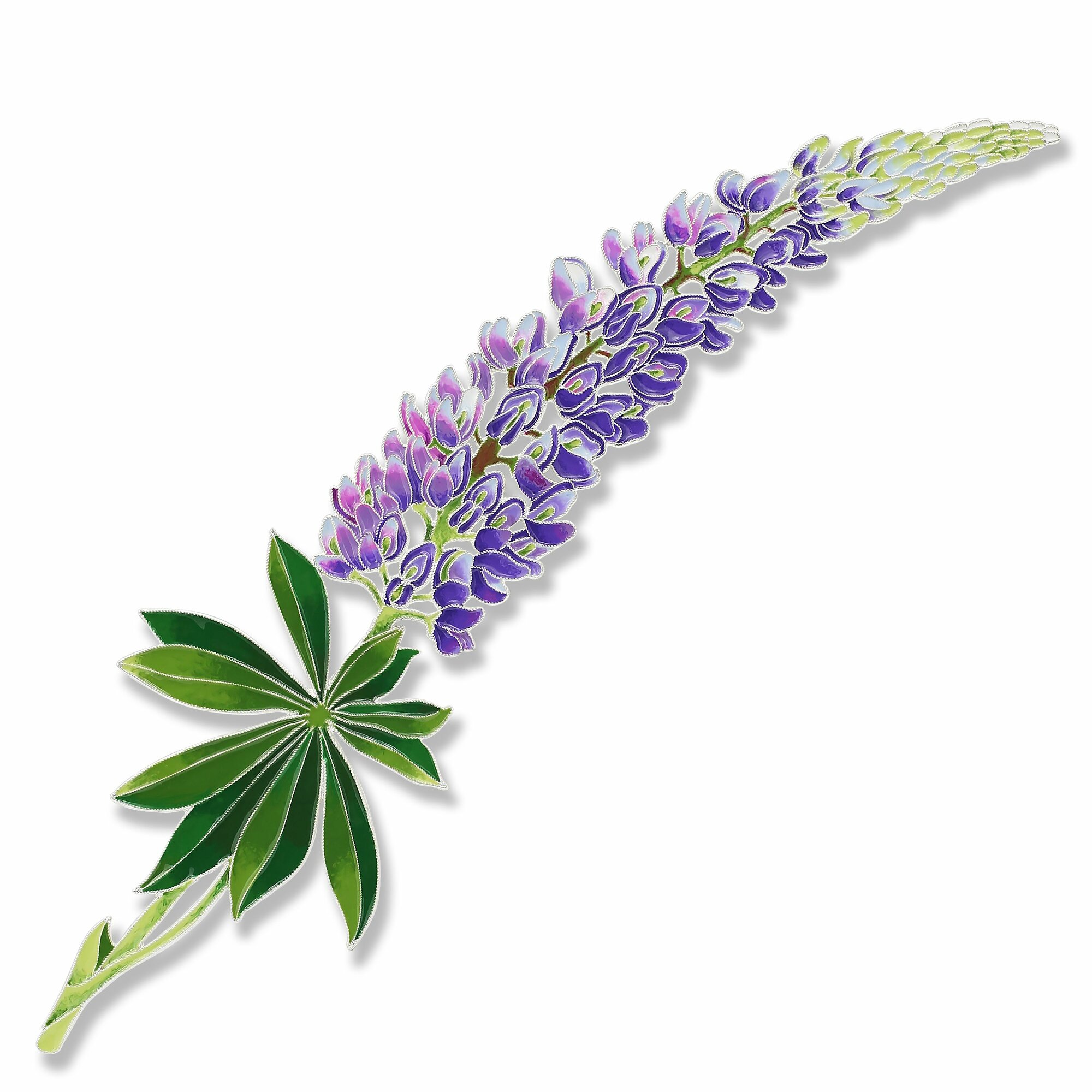 Брошь, серебро, 925 проба, эмаль