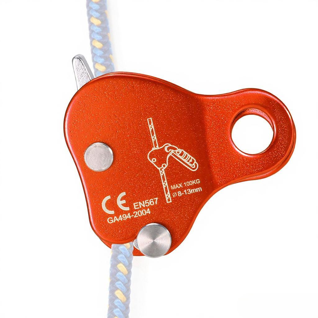 Защитный асендер для альпинизма 220LB Устройство для страховки при альпинизме Хвататель для веревки Для наружного альпинизма и оснастки Веревка 8-13MM Черный Синий Оранжевый