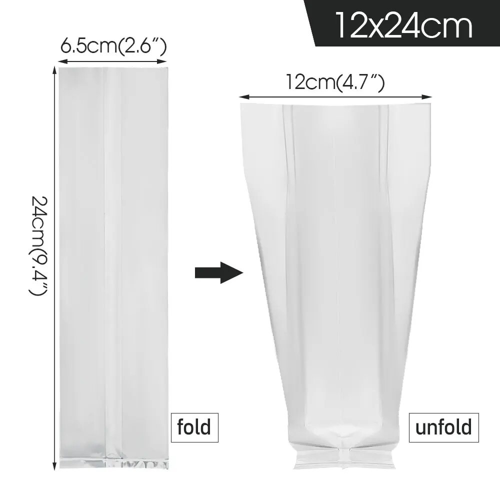 Полипропиленовые мешки для выращивания грибов RBCFHI 200PCS, Unfold Size -12x24cm