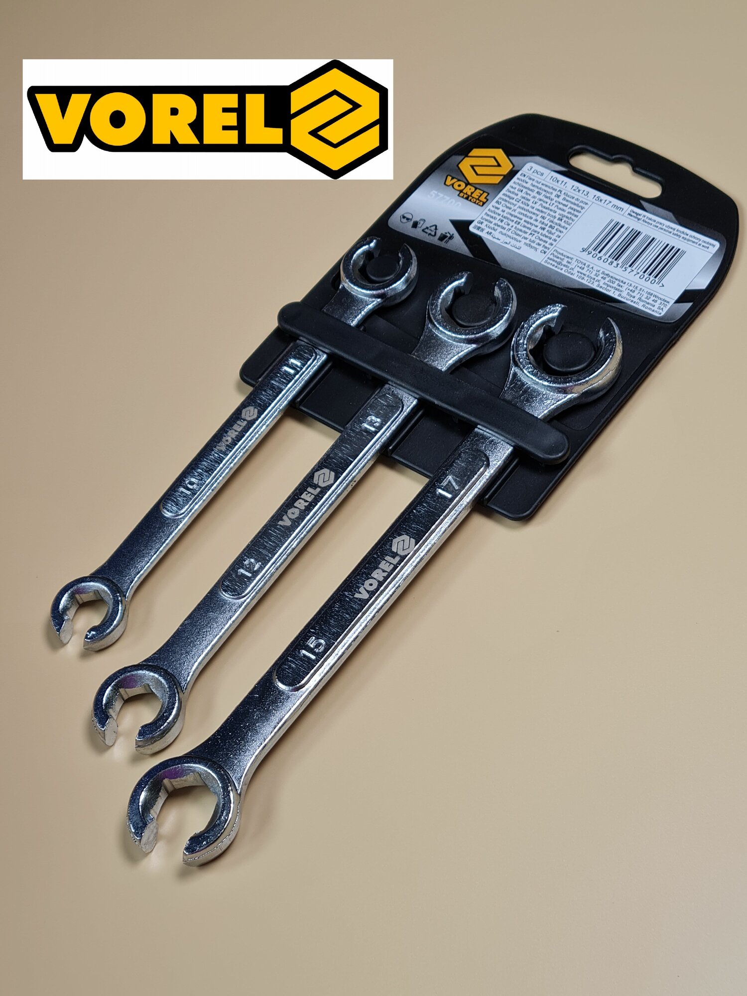 Набор ключей для тормозных трубок VOREL, 10-17 мм, 57700-1