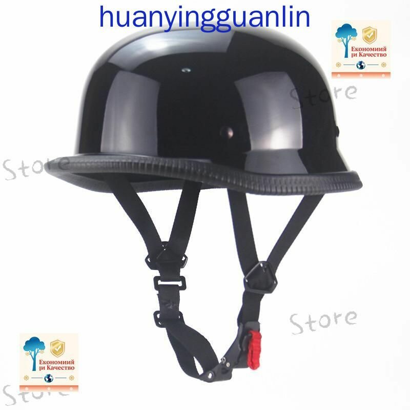 Шлем каска GXT 201 в ретро стиле, черный глянцевый, размер XL