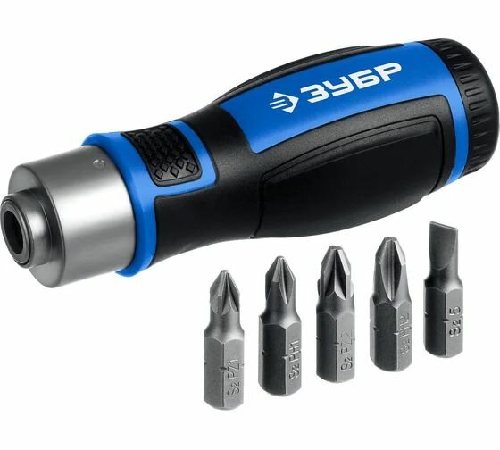 Реверсивная отвертка с насадками ЗУБР 6 предметов 25171