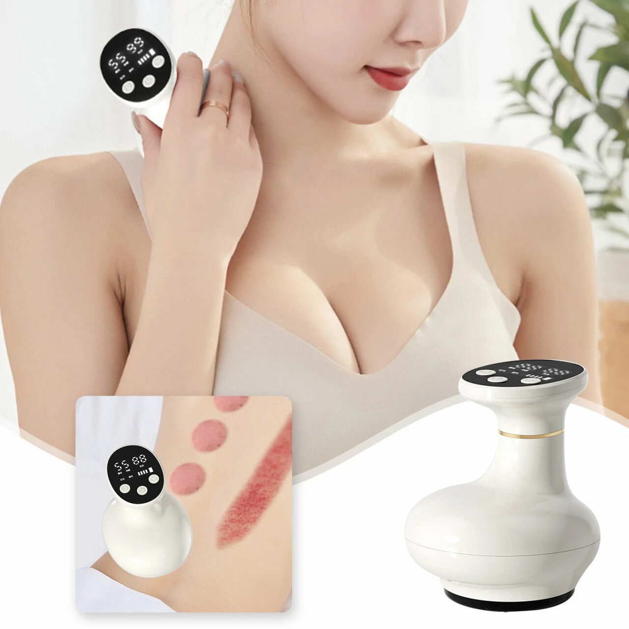 Антицеллюлитный вакуумный массажер для похудения тела и ног, 9 режимов, беспроводной, вибромассажер