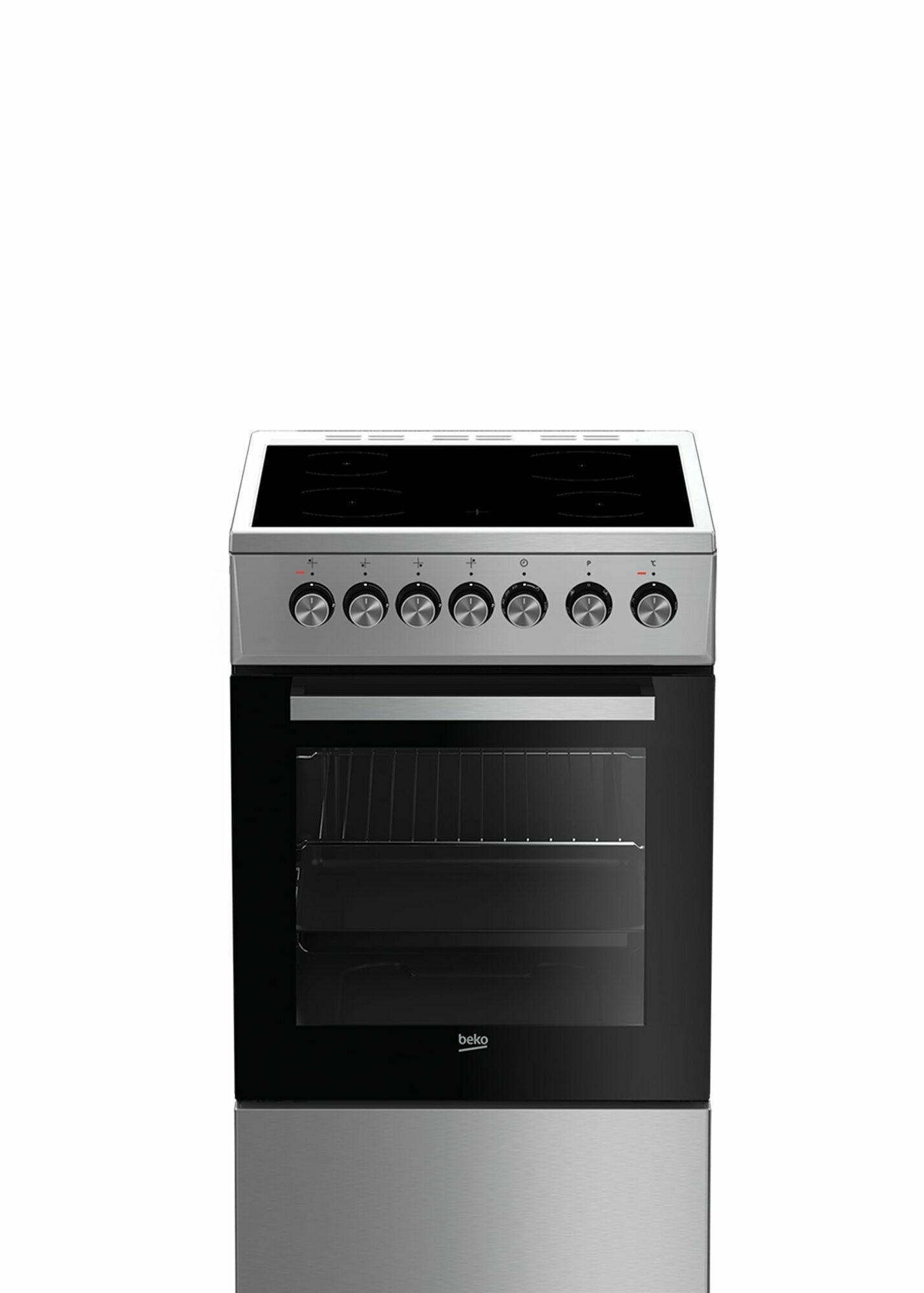 Электрическая плита Beko "FSS57100GX", нержавеющая сталь, ширина 50см