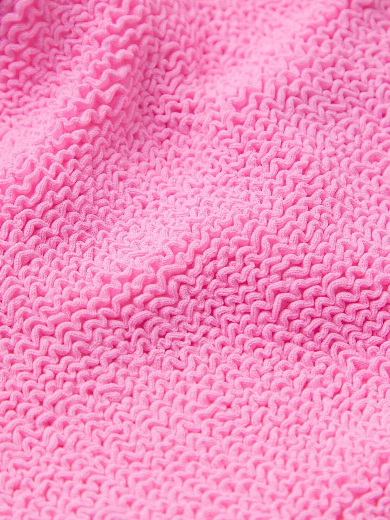 Купальник HUNZA G Crinkle-effect square-neck swimsuit, размер OneSize, pink — фото 1
