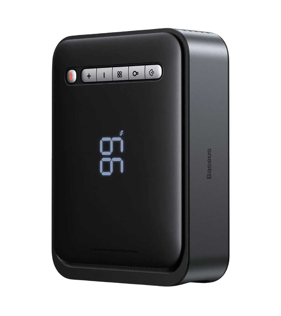 Пусковое устройство и шинный компрессор Baseus 2в1 8000mAh, 1000 A,