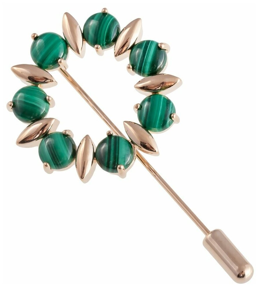 Брошь, малахит