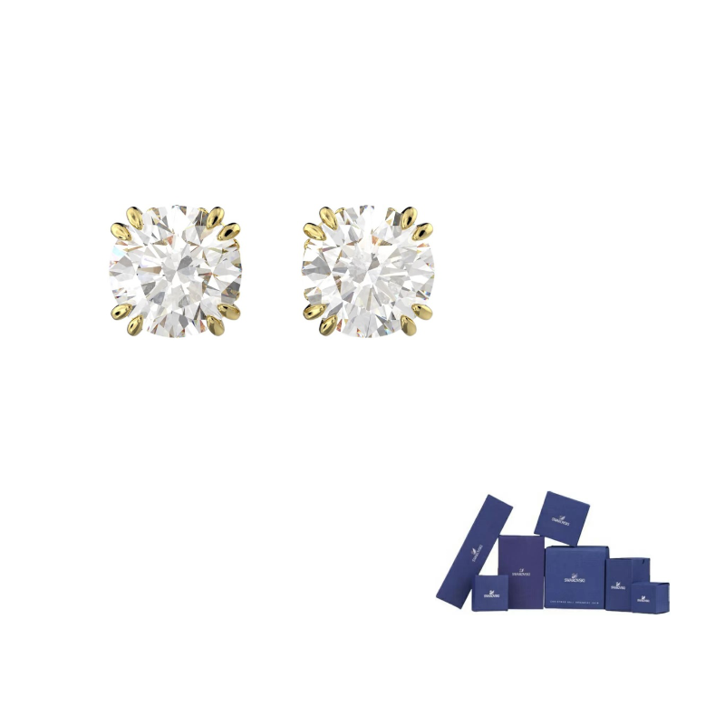 Серьги пусеты, кристаллы Swarovski