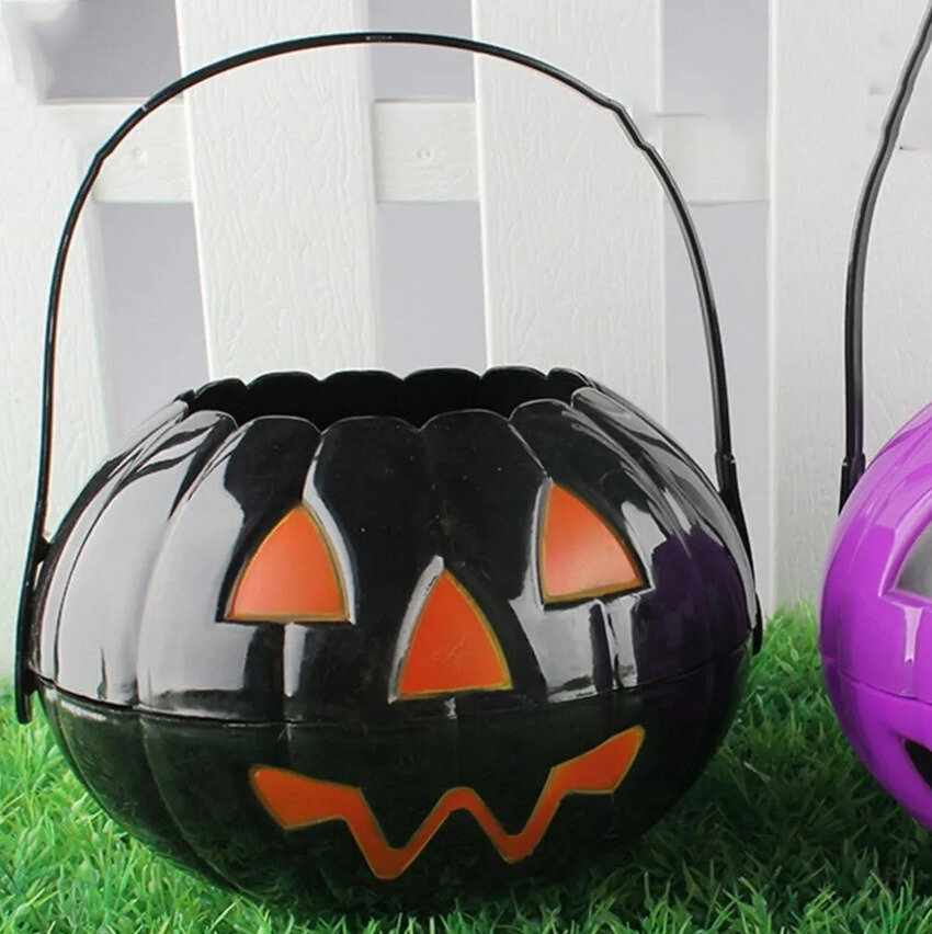 Конфетница "Тыква" черная Хэллоуин 18х18х14 см