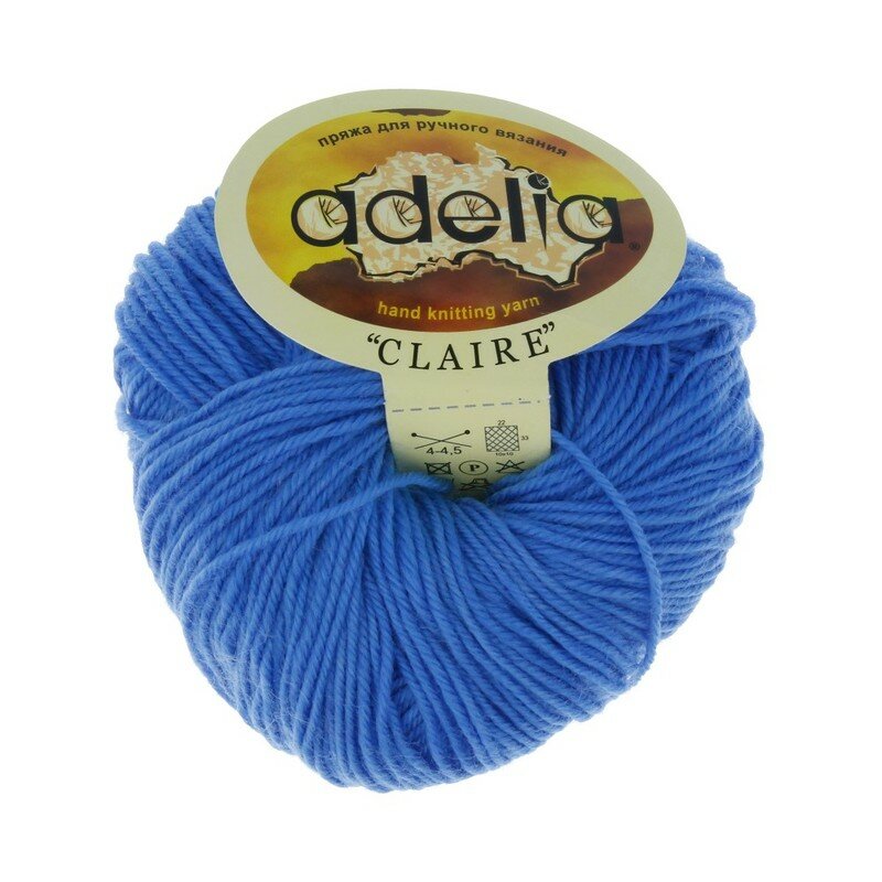 Пряжа ADELIA "CLAIRE" 50% шерсть, 50% акрил 50 г 138 м №309 яр. голубой