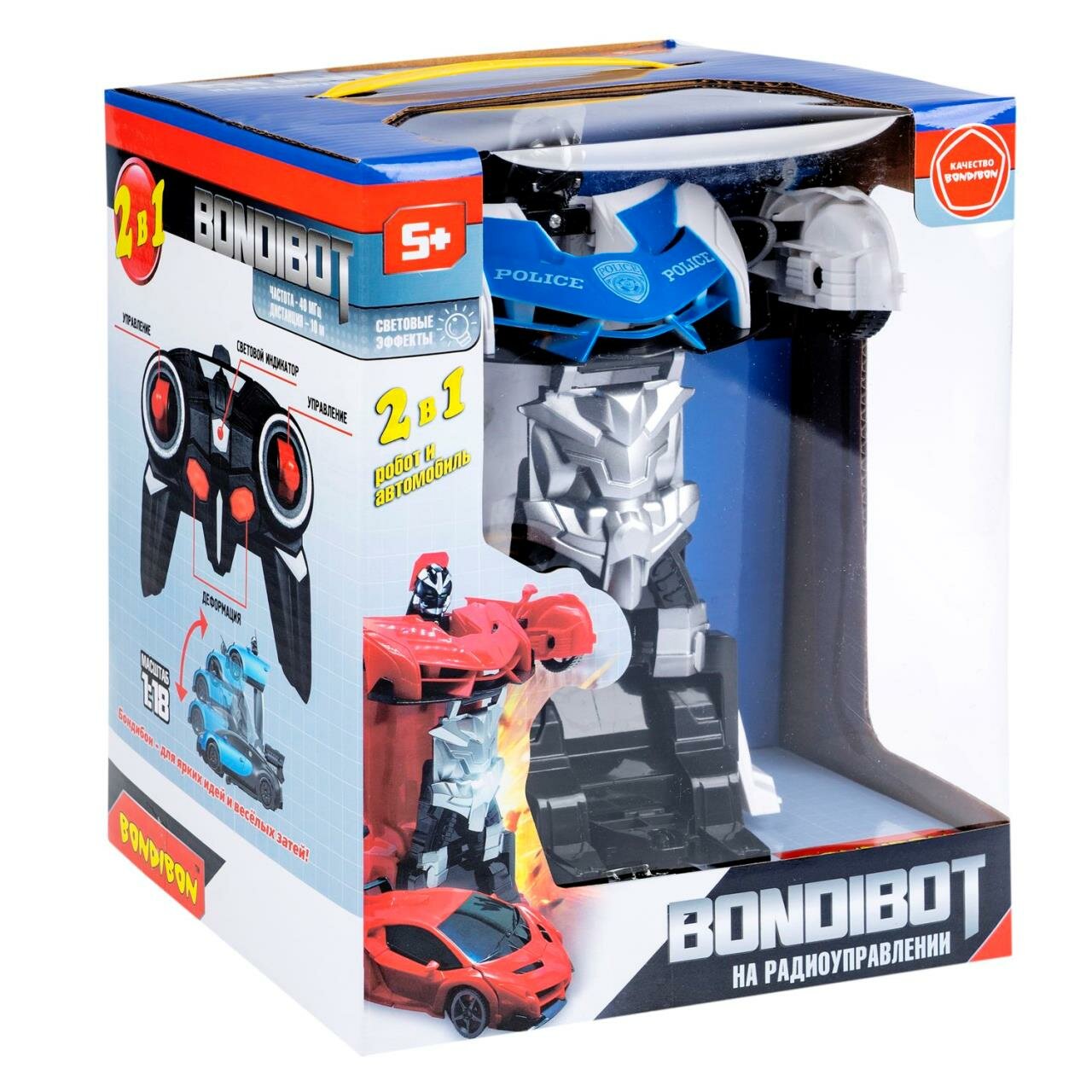 Трансформер 2 в 1 Bondibot, радиоуправление, робот/автомобиль, свет М1:18