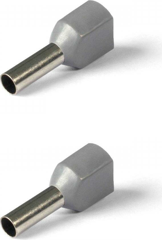 Наконечник-гильза КВТ НШВИ 2x4 мм2 медный луженый (100 шт.) (комплект из 2 уп)