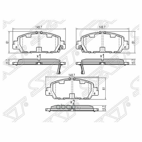 Колодки тормозные передние HONDA ACCORD VIII 13- Sat ST45022T2GA00