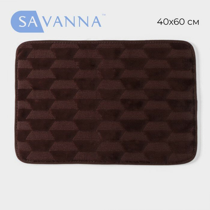 SAVANNA Коврик для ванной и туалета SAVANNA «Стоун», 40×60 см, коричневый