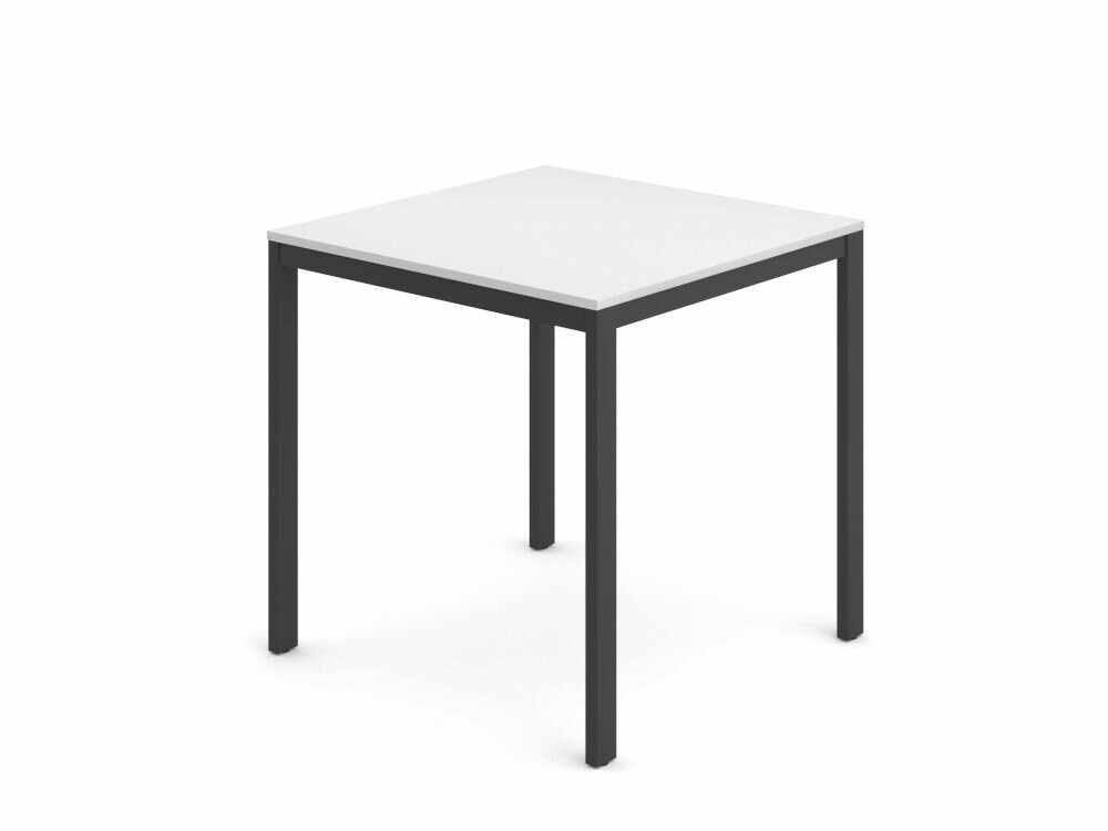 Стол обеденный HOMMAGE SQUARE ТМ дэфо 75х75х75 см, на металле, белый/черный