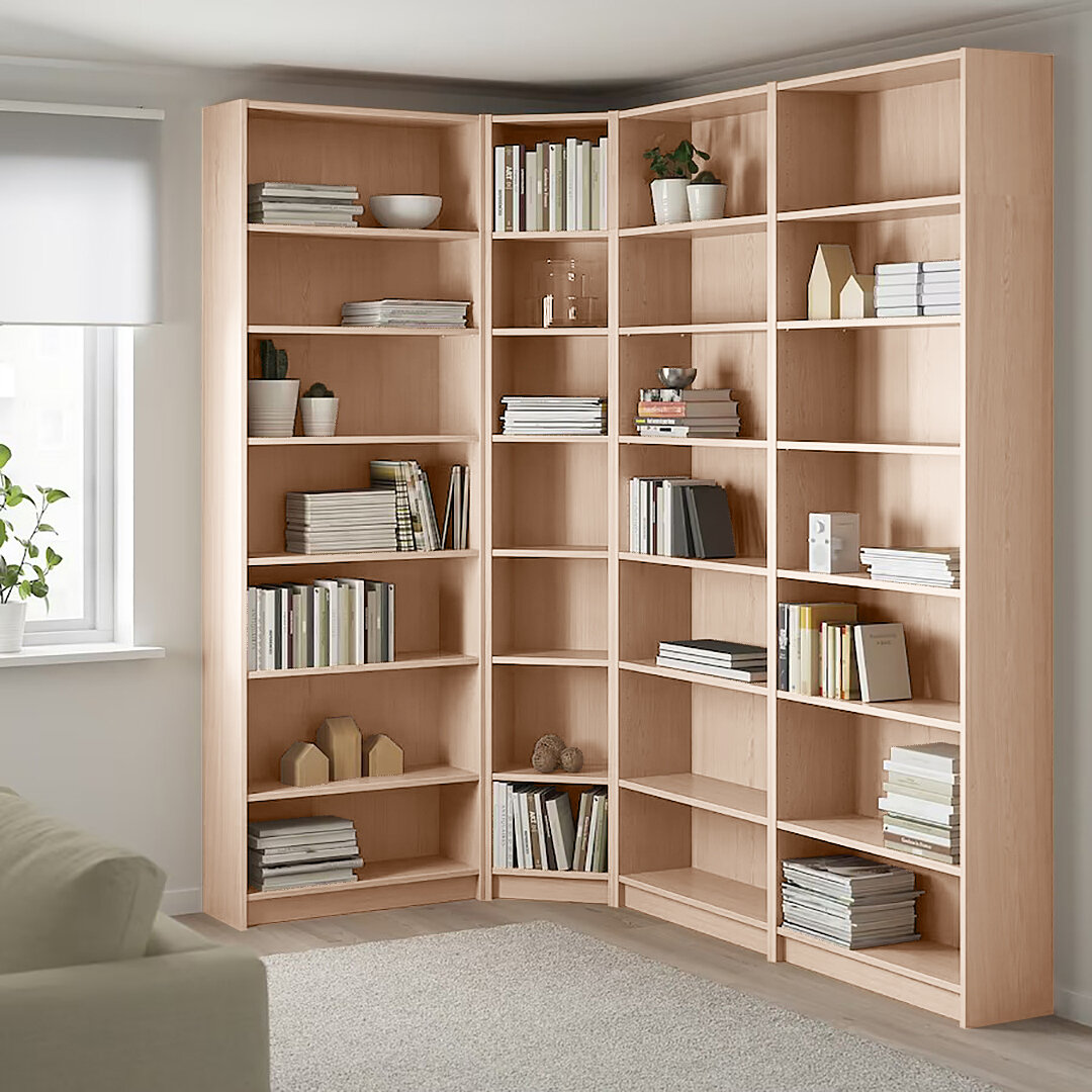 Стеллаж Билли 18 Дуб молочный 8622 NEW 215x135x237 см, бежевый GOODFORM