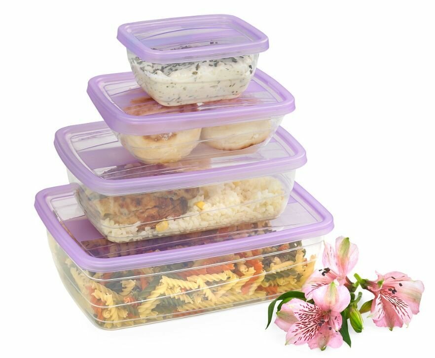 Набор контейнеров VIOLET 470010136 Fresco 4 штуки, 1000 мл, лаванда