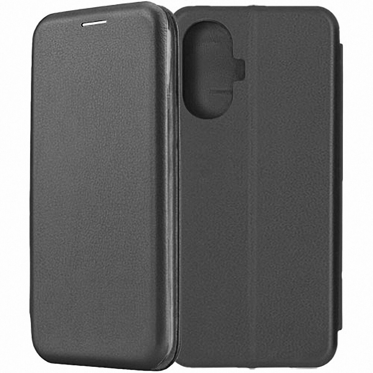 Чехол для Realme C55 черный / книжка, подставка, отделение для карт