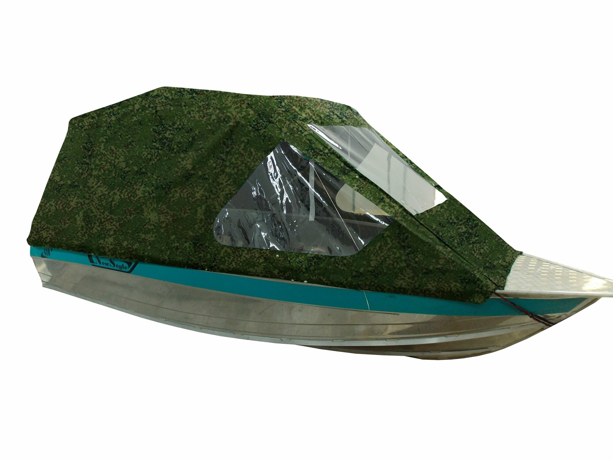 Wellboat-410NS / Вельбот-410НС. Тент ходовой с дугами с креплением