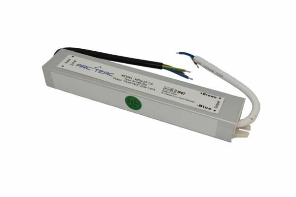 Блок питания ARCTEAC WPS-20-12L импульсный для светодиодной ленты 20Вт, 12В, 1.67А, IP67