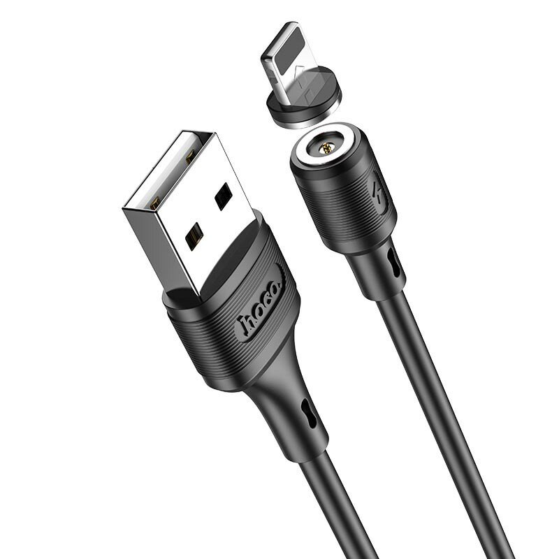 Кабель USB A --> Lightning 8pin (m) 1.0м для Apple, hoco X52, магнитный разъём, чёрный