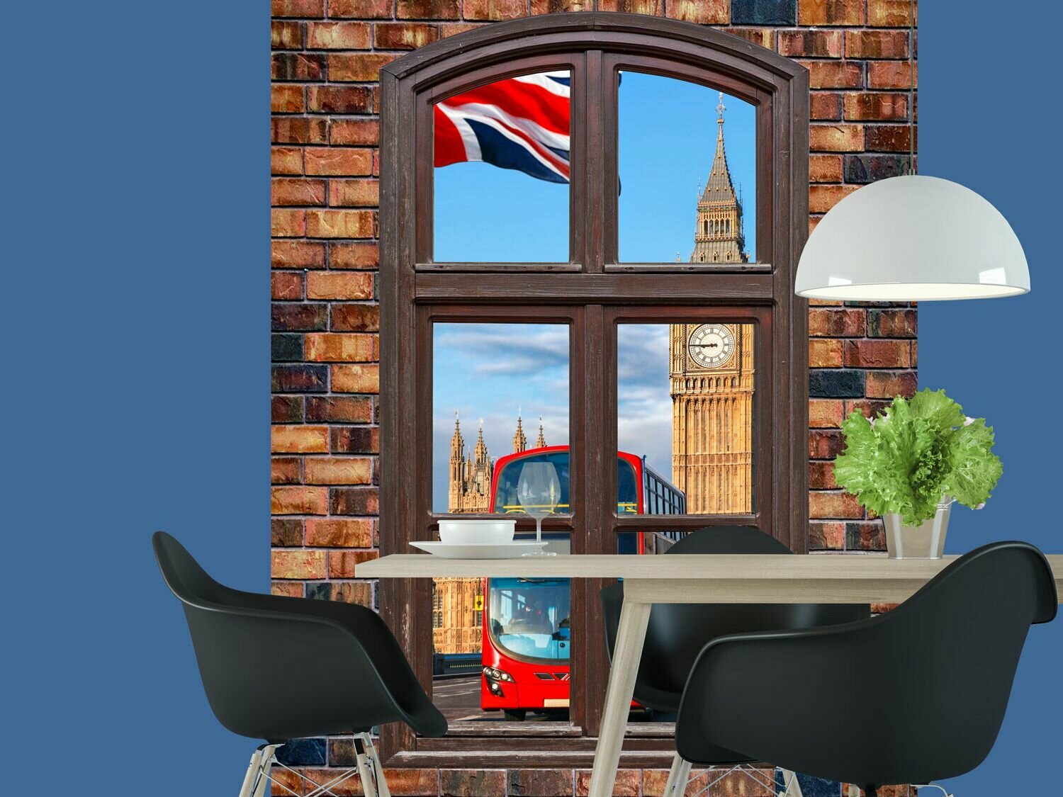 Фотообои на стену флизелиновые 3d HARMONY Окно в Лондон 200х270 см HD2-161 фото обои 3д