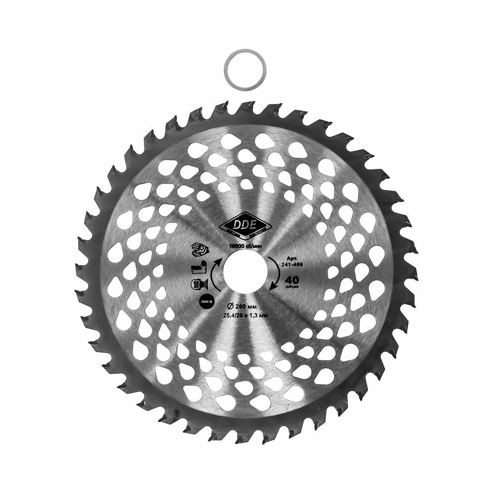 Диск для кустореза DDE WOOD CUT твердосплавный, 40 зубьев, 200 х 25,4/20 мм (толщина 1,3)