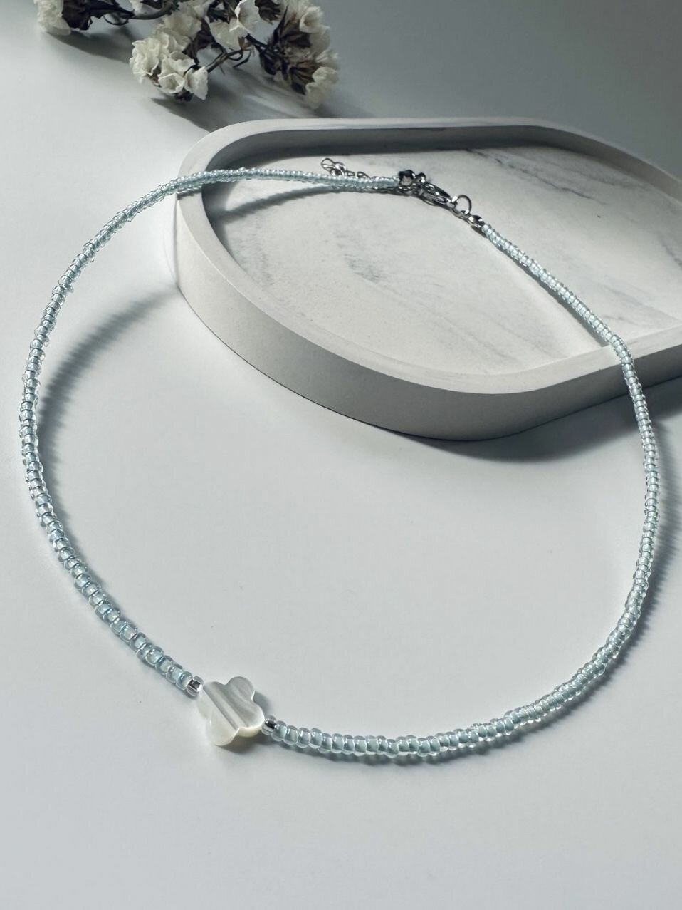 Чокер, перламутр, бисер