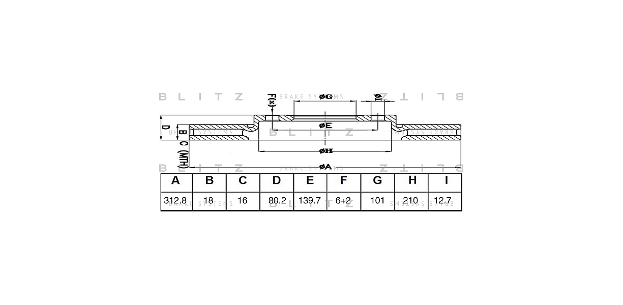 BLITZ BS0474 диск тормозной задний вентилируемый great wall safe 02-