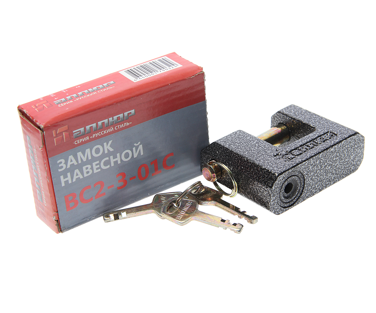 Замок навесной 78мм защищенная дужка повышенной прочности аллюр