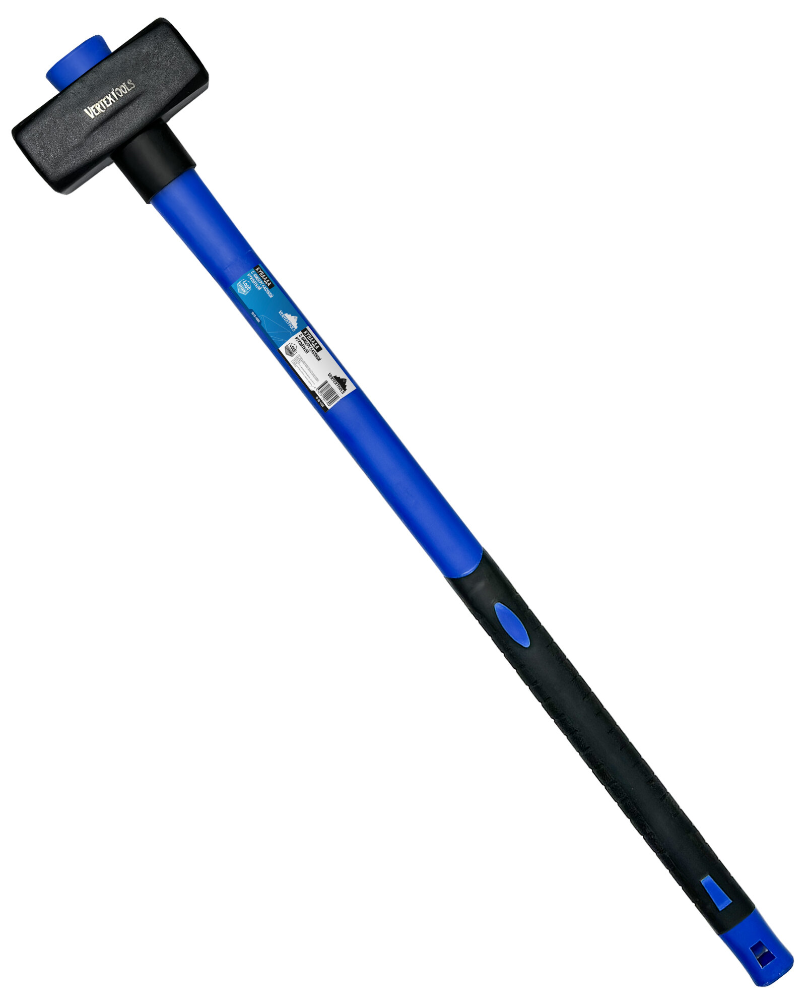 Кувалда VertexTools, с фибергласовой ручкой, 4кг, квадратная