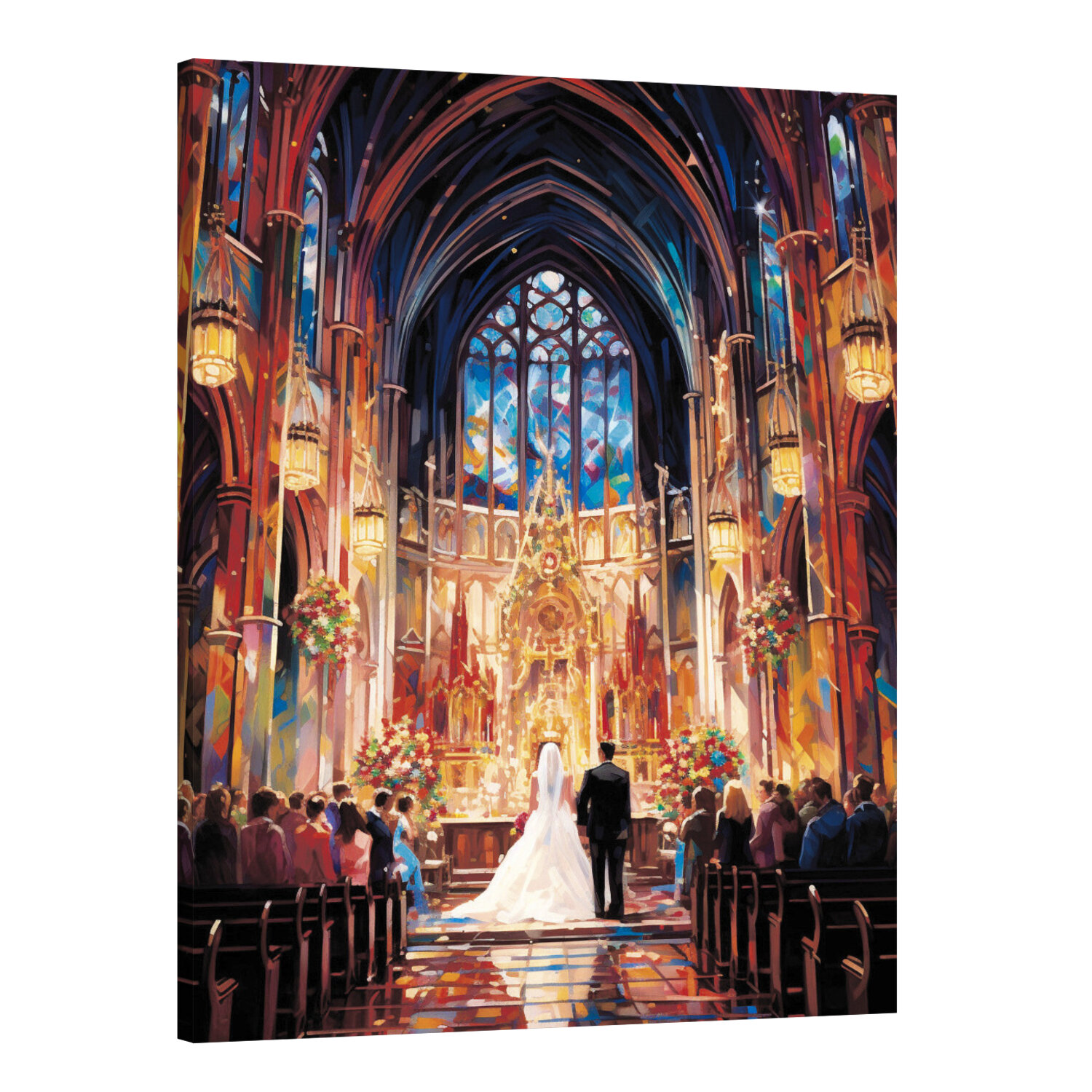 Интерьерная картина 50х70 "Католическое венчание"