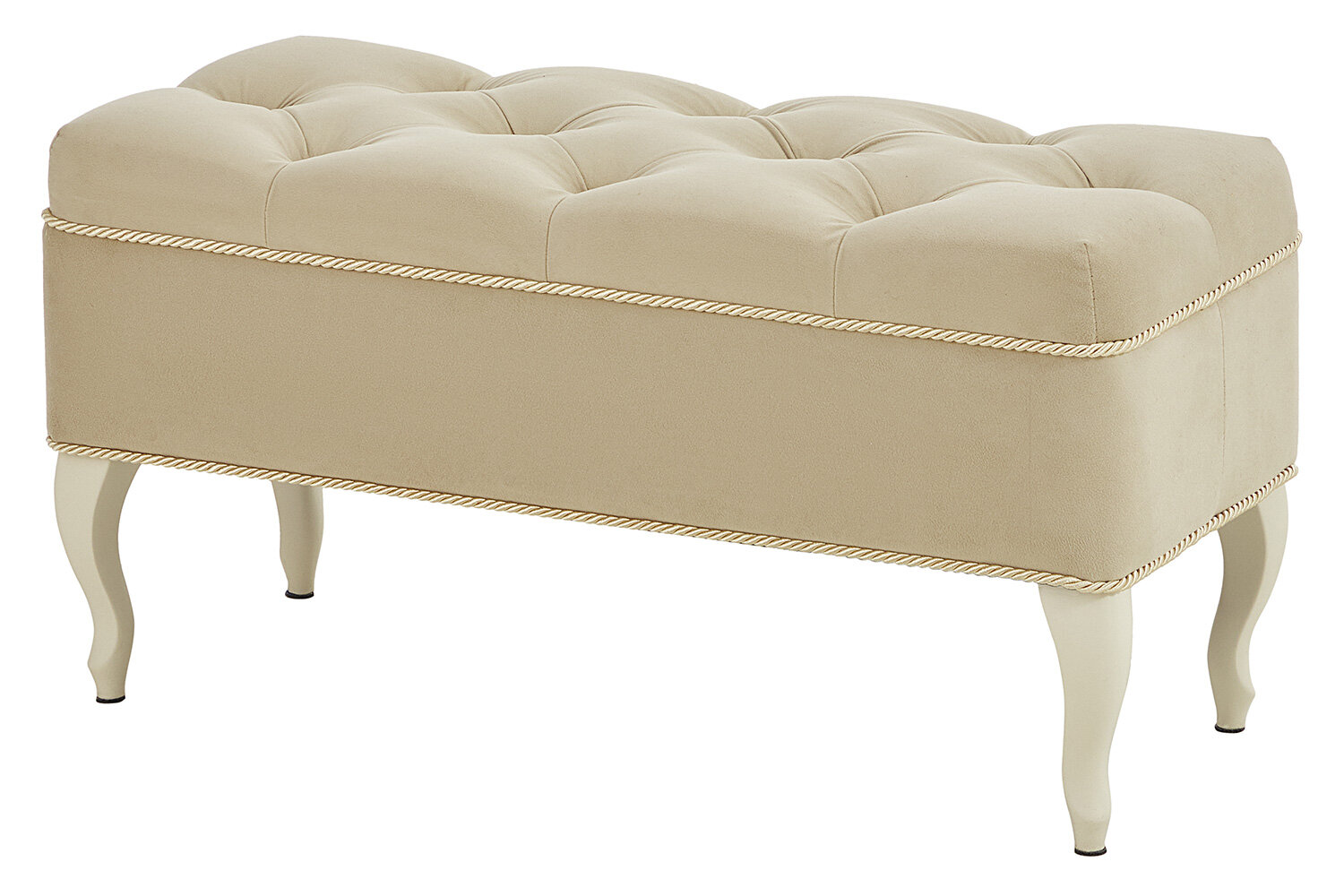 Банкетка в прихожую Hoff Барин 15, 79х42х35 см, обивка велюр, цвет бежевый